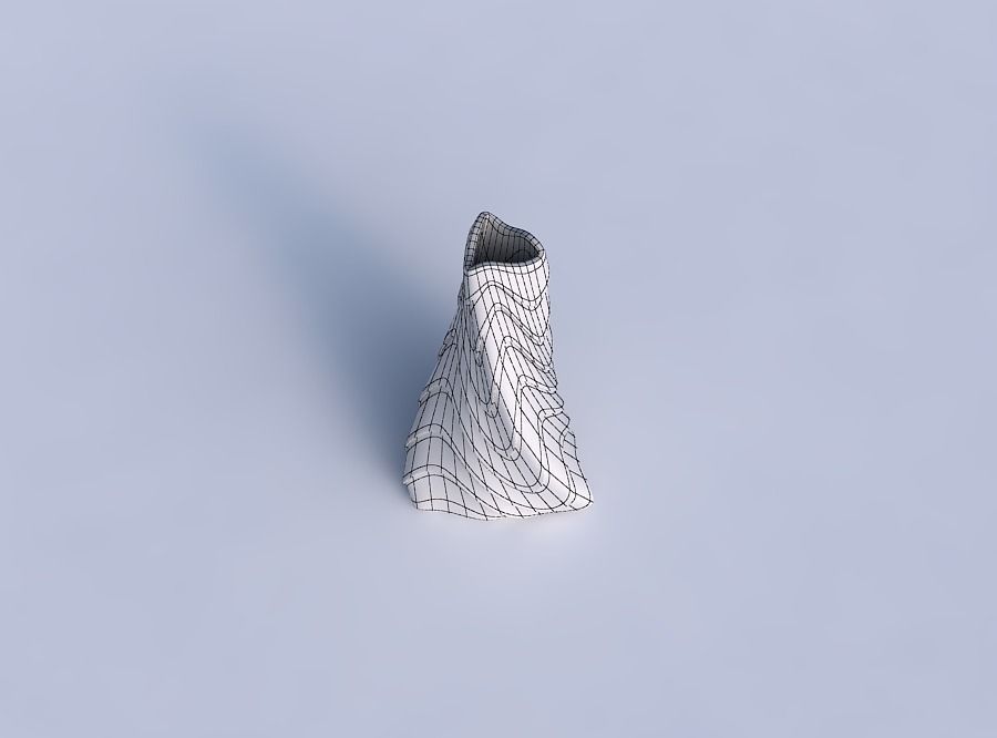 Vase twist tilted triangle with horizontal wavy inverted layers 3D ...