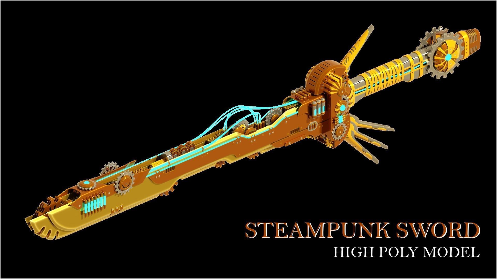 Steampunk Sword 3D model | CGTrader