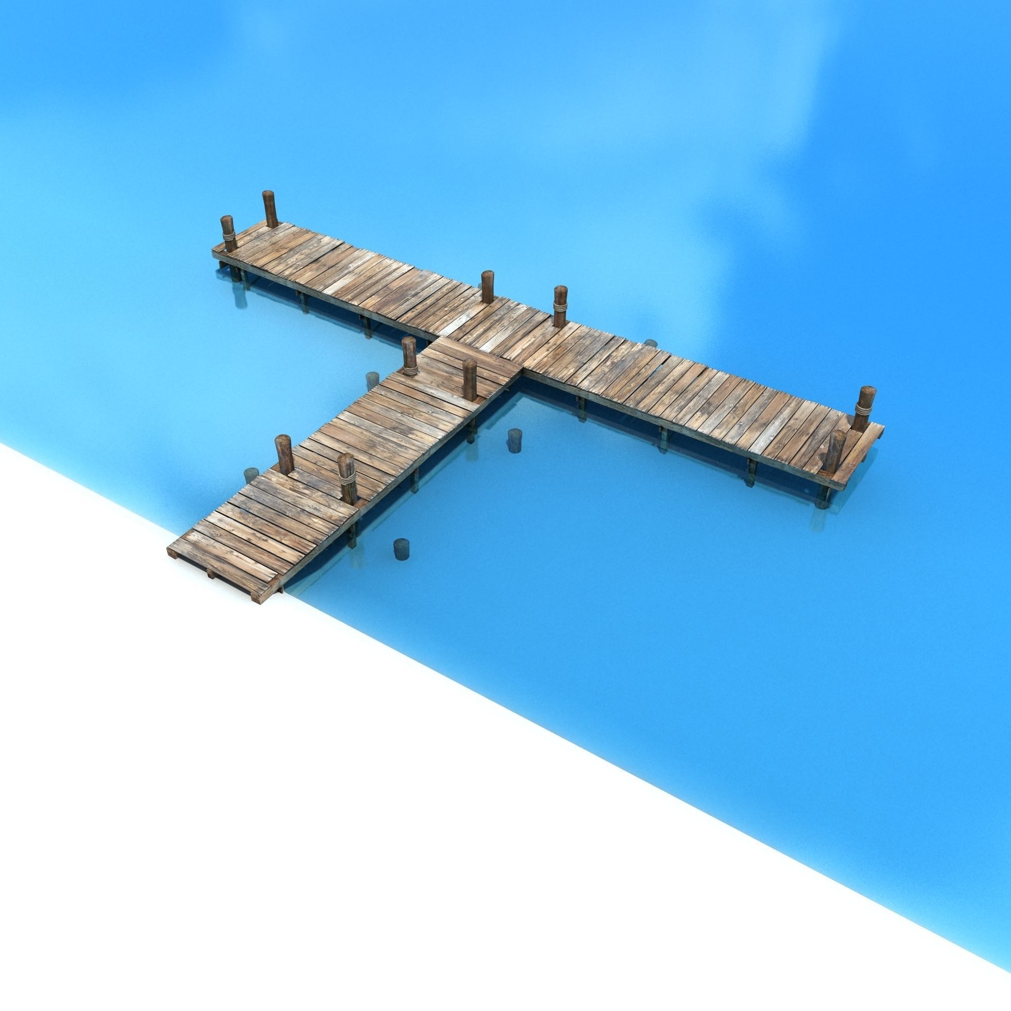 3D model Old wooden Bridge Low Poly VR / AR / low-poly | CGTrader
