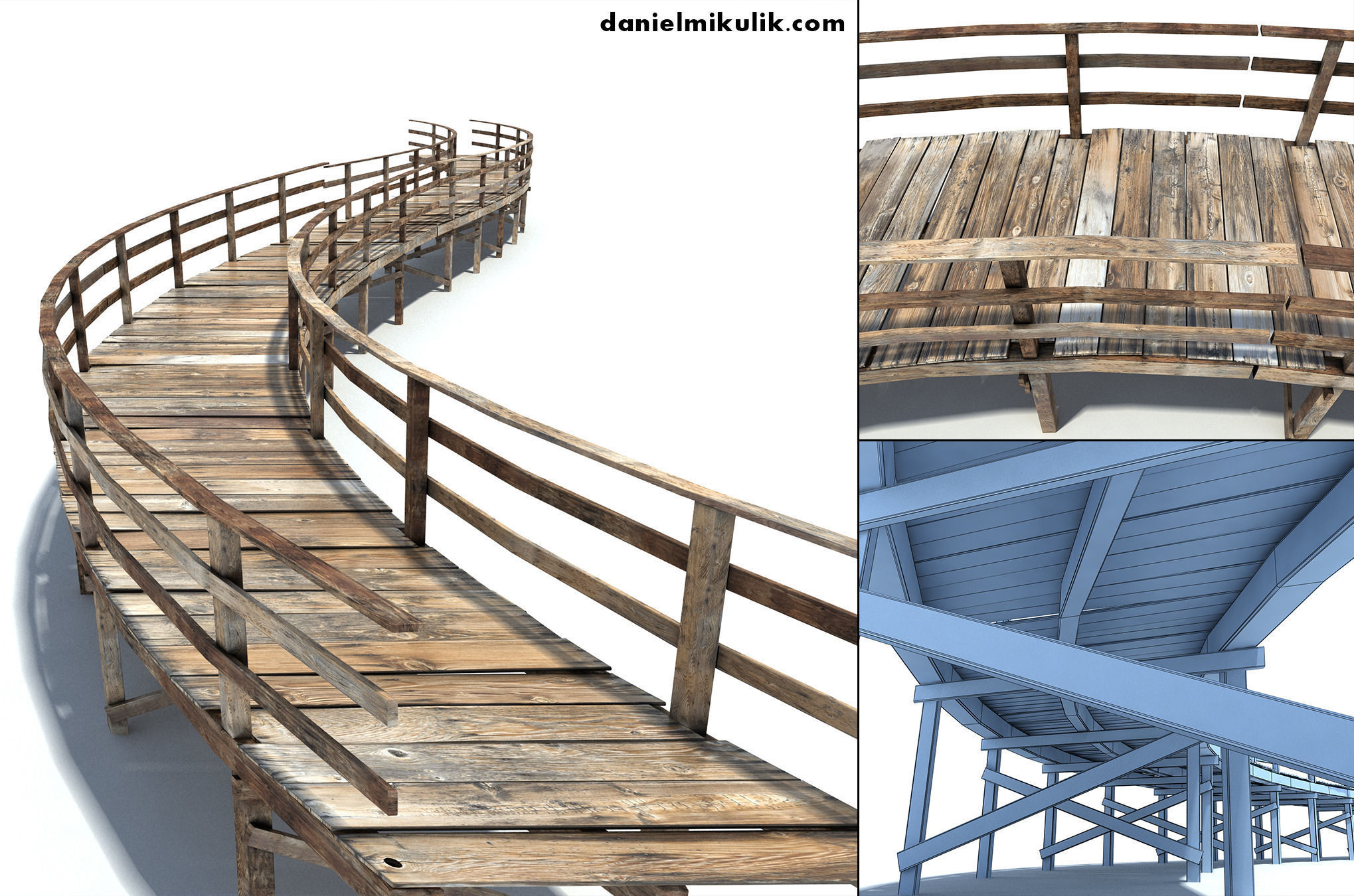 3D model Footbridge Low Poly VR / AR / low-poly | CGTrader