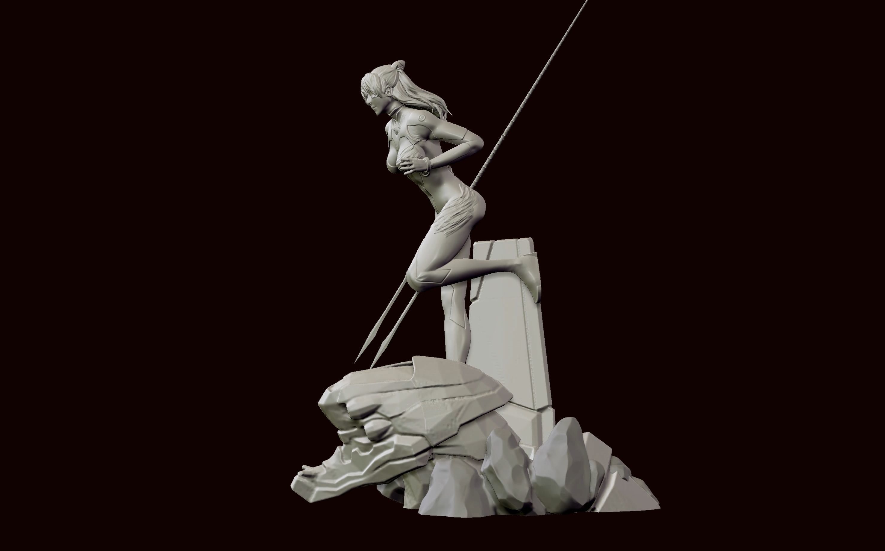 Asuka Langley - Neon Genesis Evangelion - 3d print figurine 3D model 3D ...