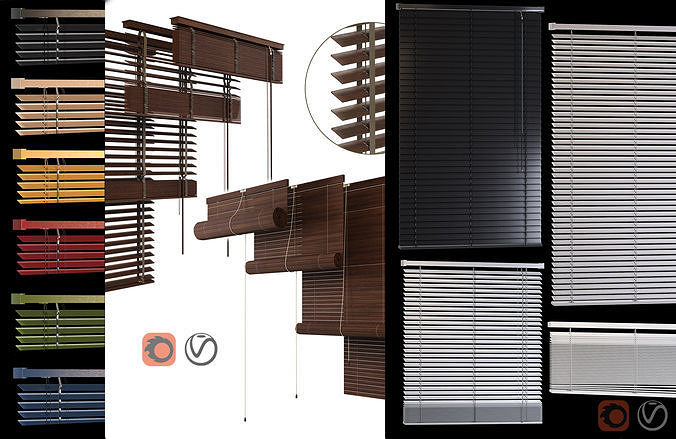 WOODand PVC Blinds 3D Model Collection | CGTrader