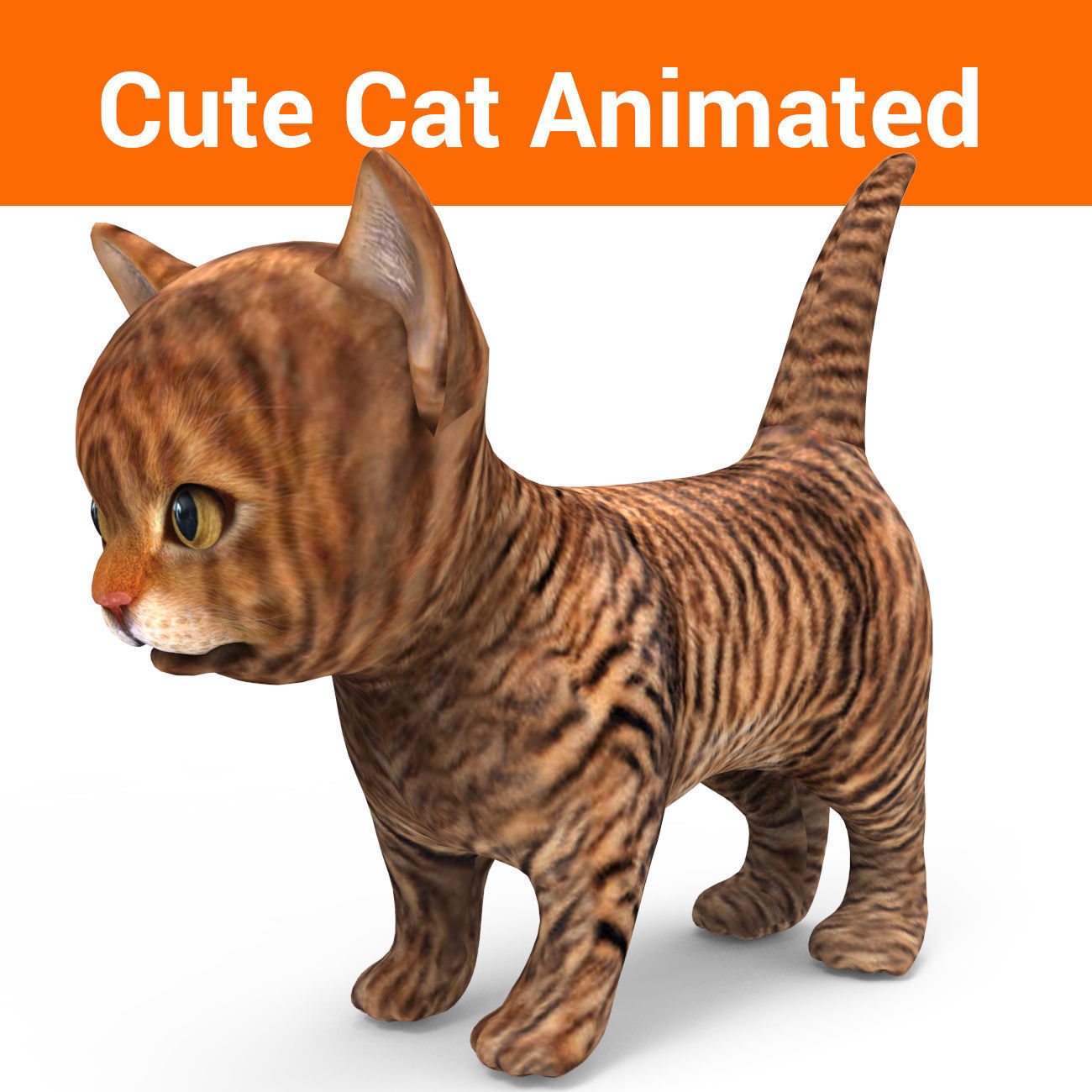 3D model 3D Cartoon Cat Animated Model VR / AR / low-poly rigged ...