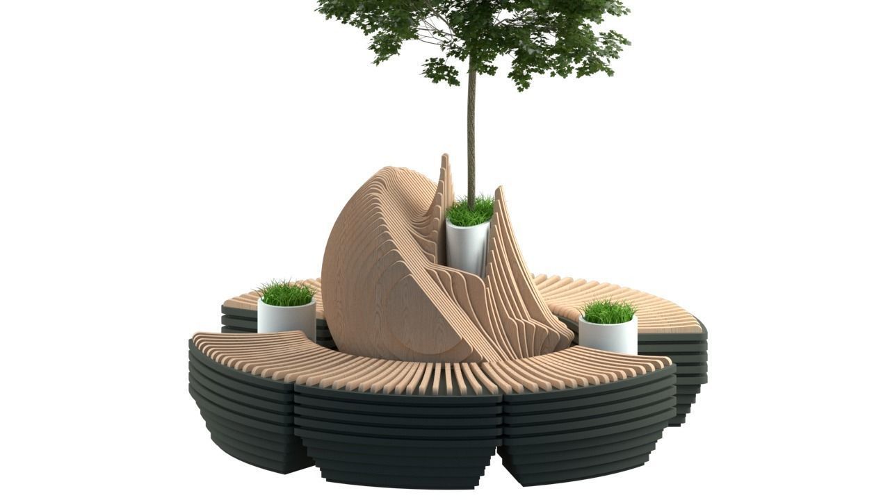 Parametric modern bench 3D model | CGTrader