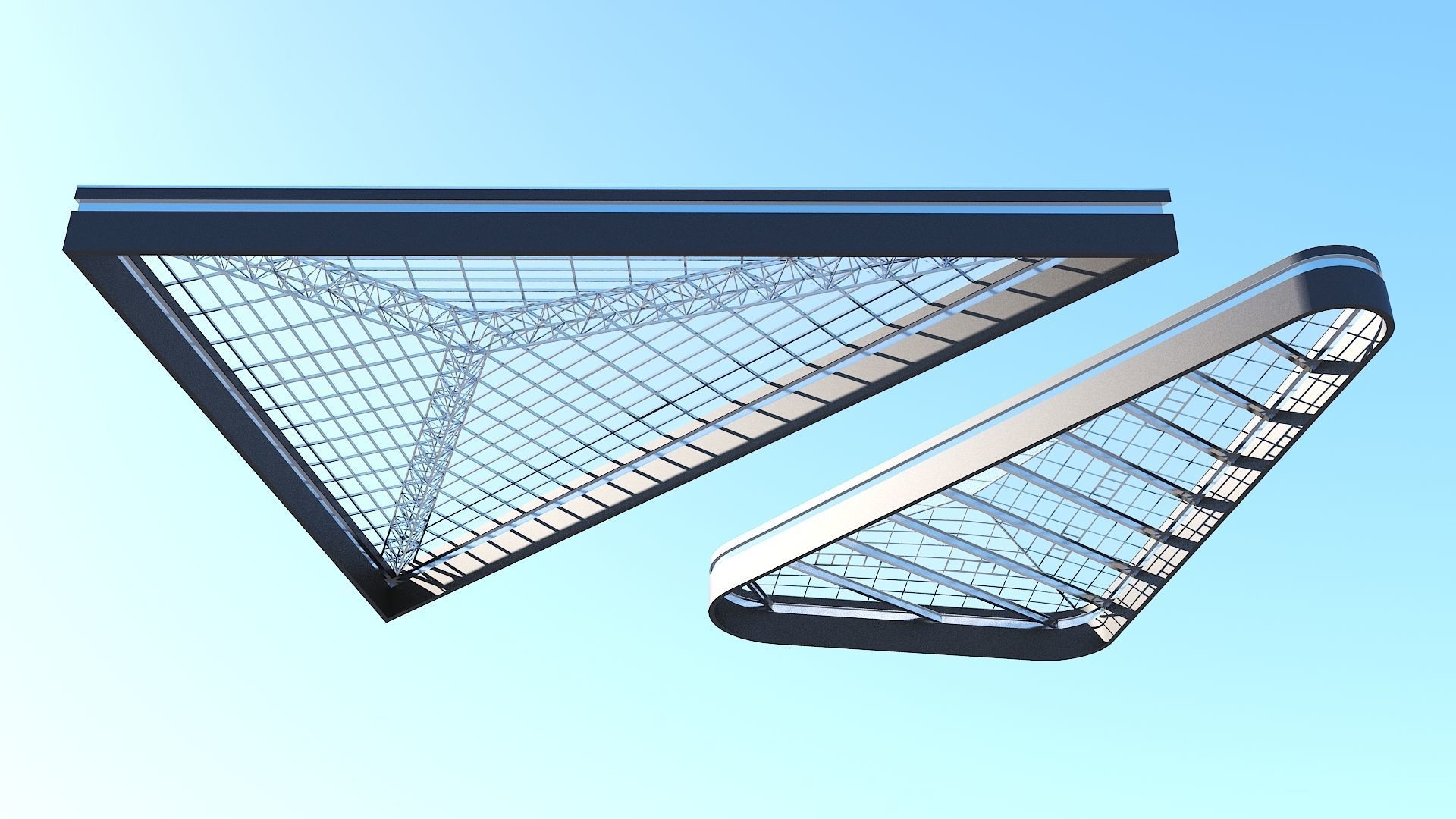Roof Skylight triangle pack 3D model | CGTrader