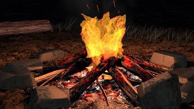 Bonfire animated 3D model animated | CGTrader