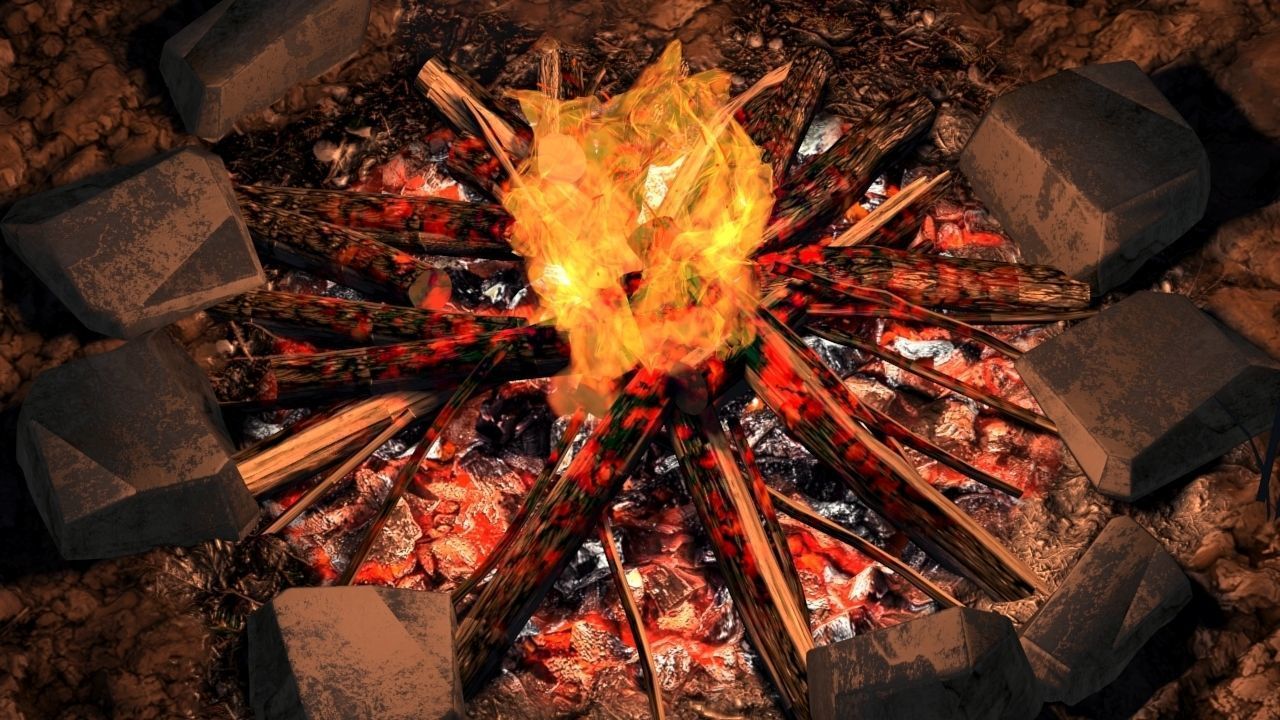 Bonfire animated 3D model animated | CGTrader