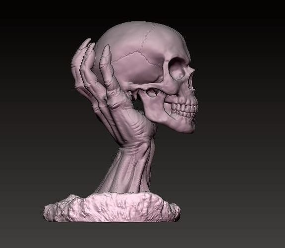 skull hand 3D model 3D printable | CGTrader