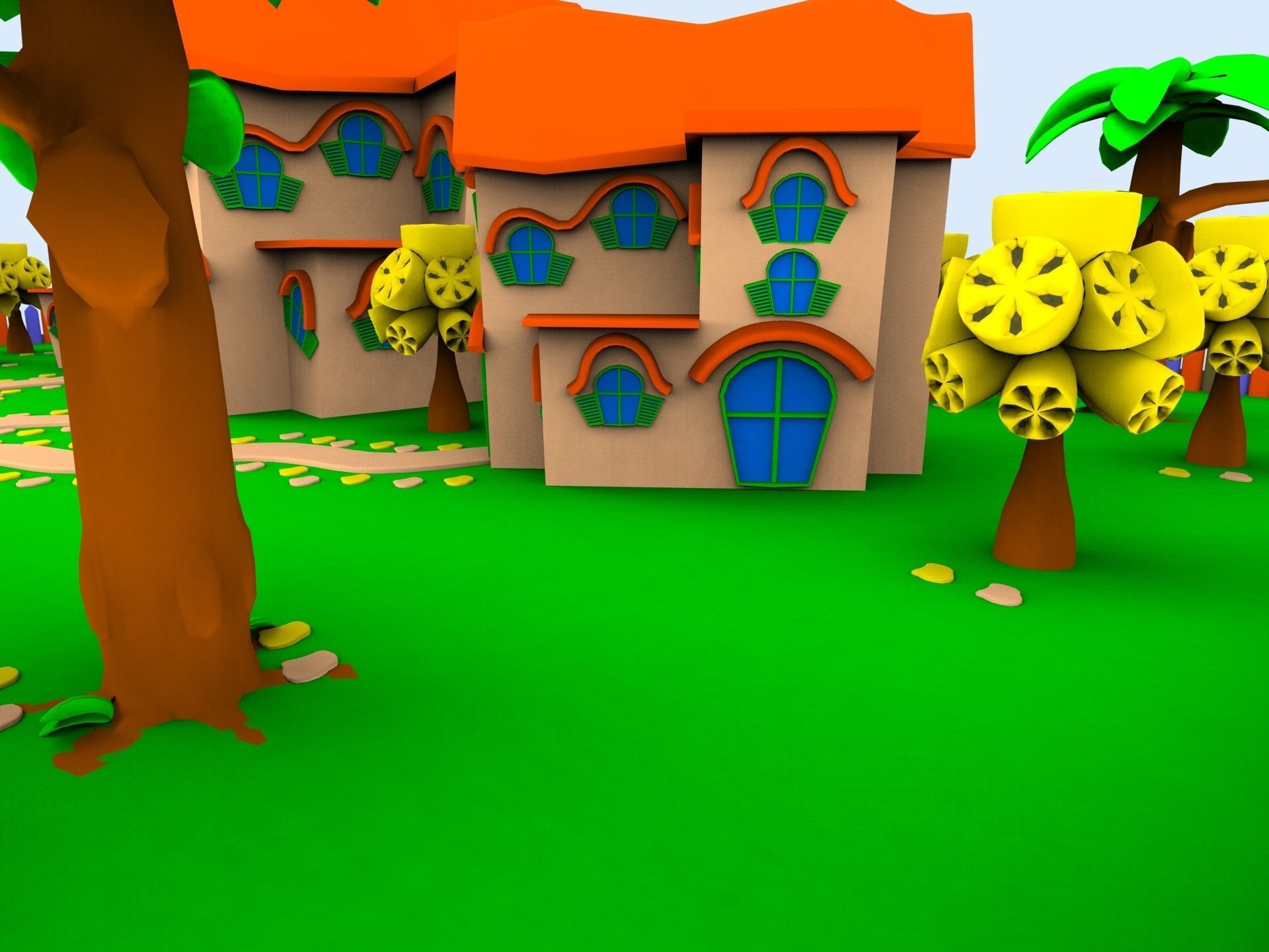 cartoon village house 3D model | CGTrader