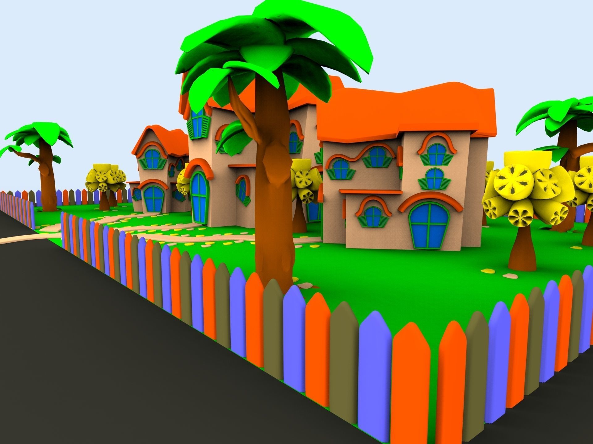 cartoon village house 3D model | CGTrader