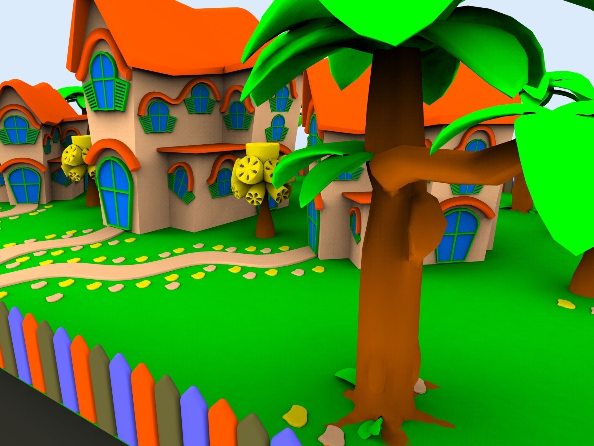cartoon village house 3D model | CGTrader