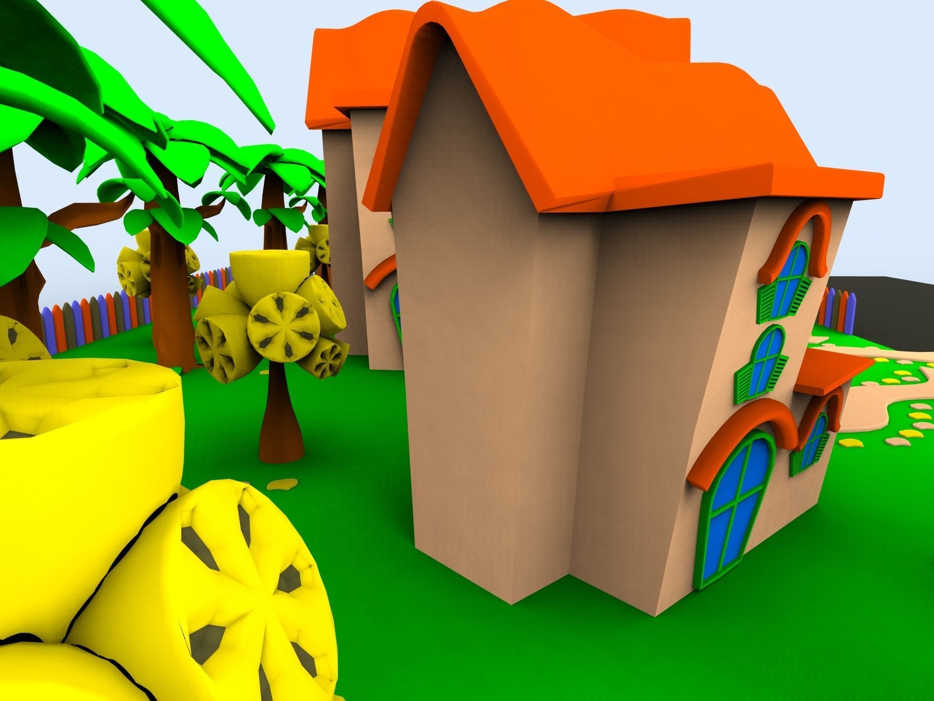 cartoon village house 3D model | CGTrader