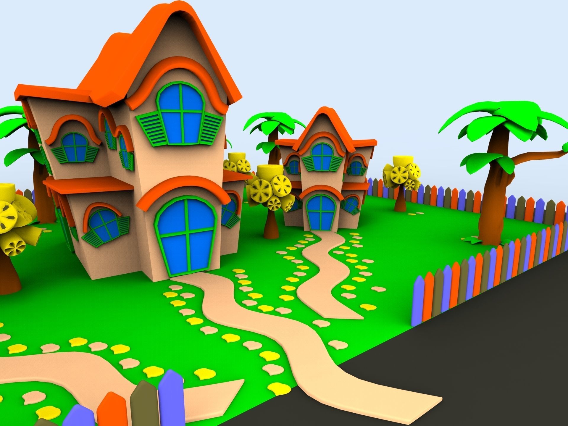 cartoon village house 3D model | CGTrader