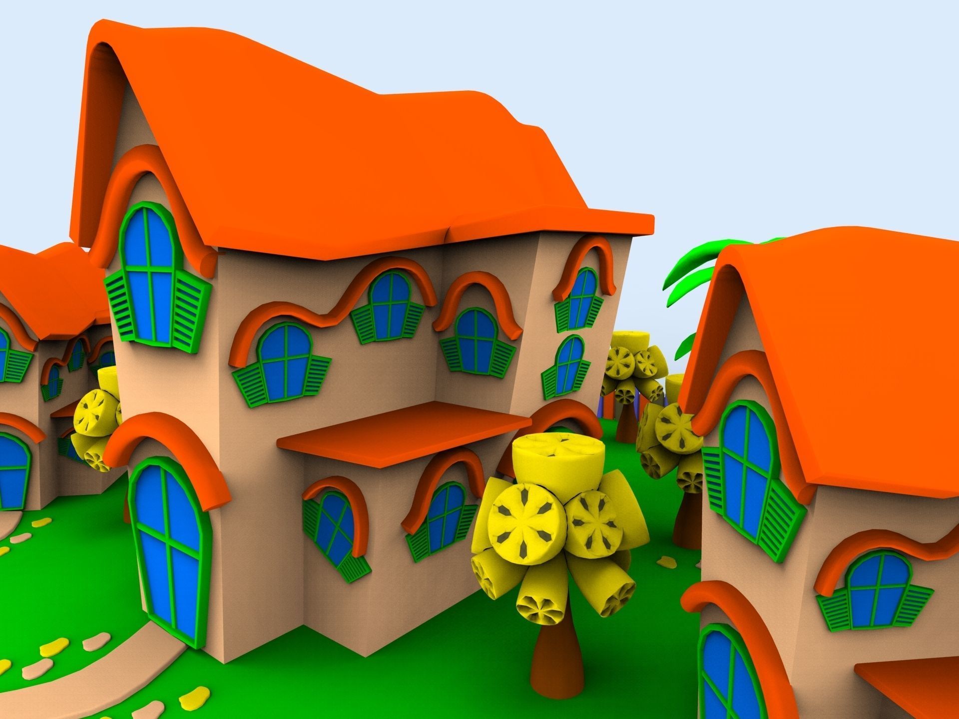 cartoon village house 3D model | CGTrader
