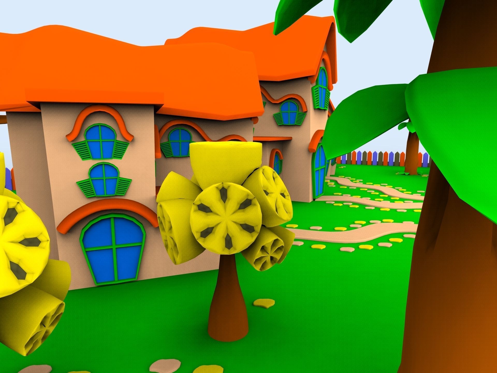 cartoon village house 3D model | CGTrader
