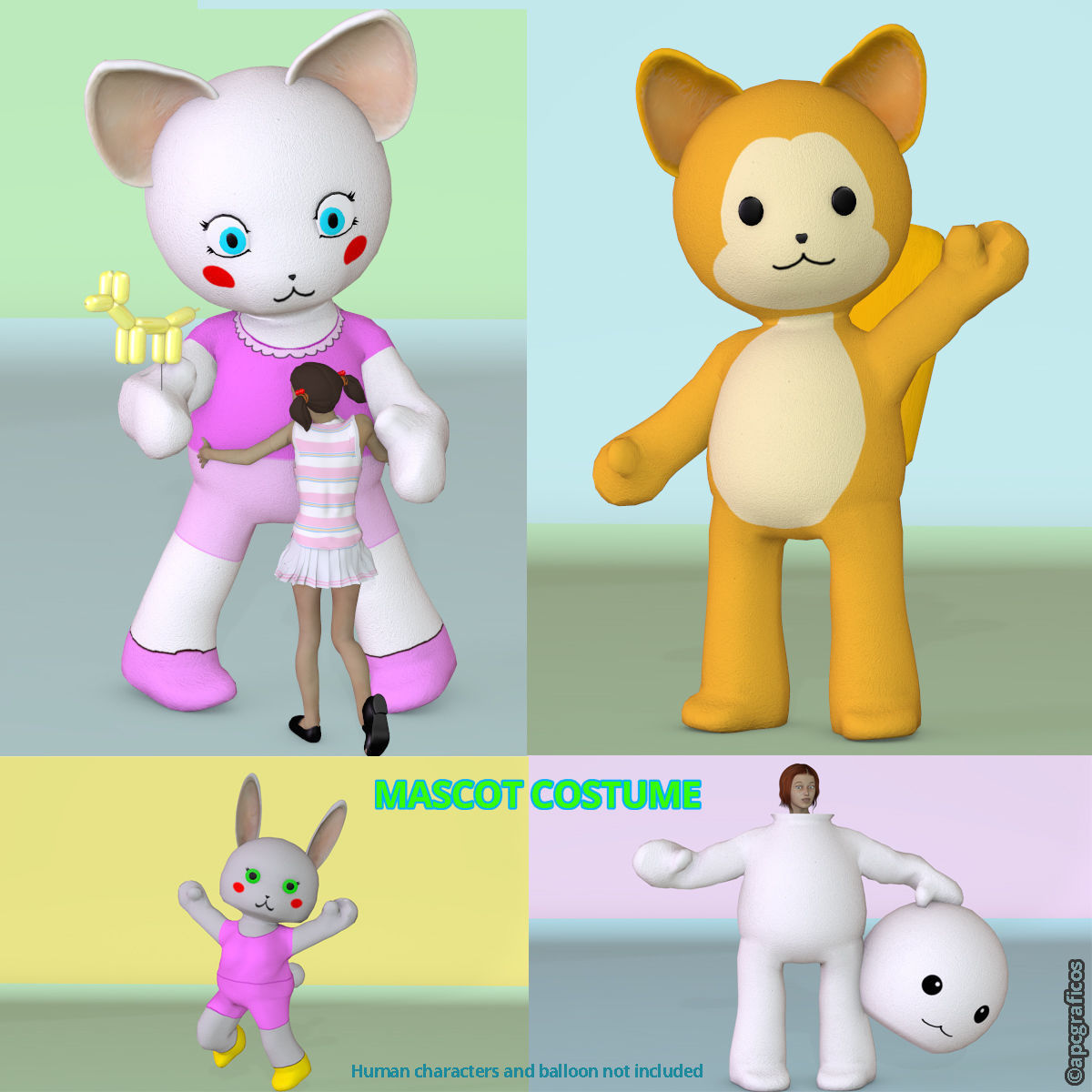 Mascot Costume 3D model rigged | CGTrader