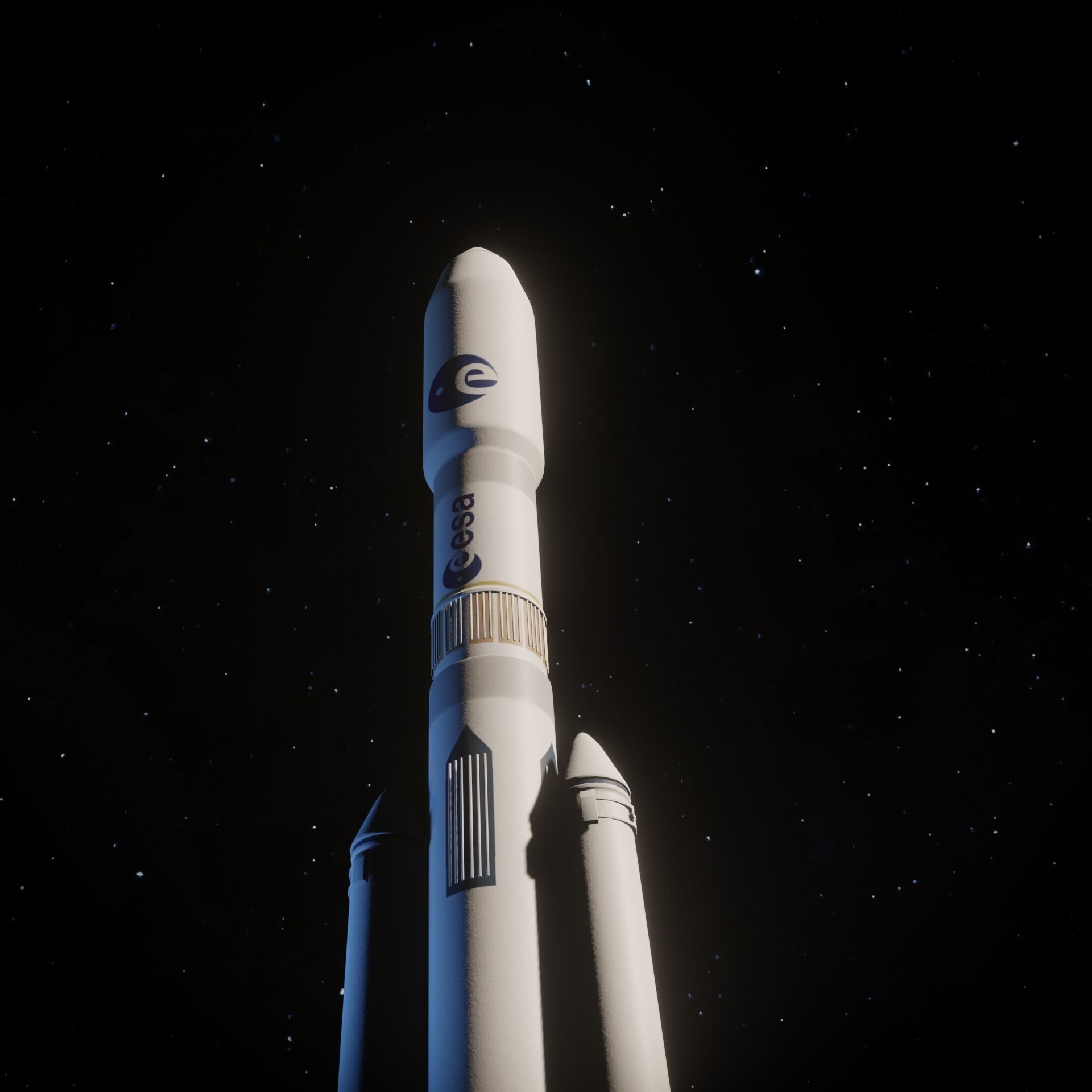 ESA Rocket textured and rigged 3D model animated rigged | CGTrader