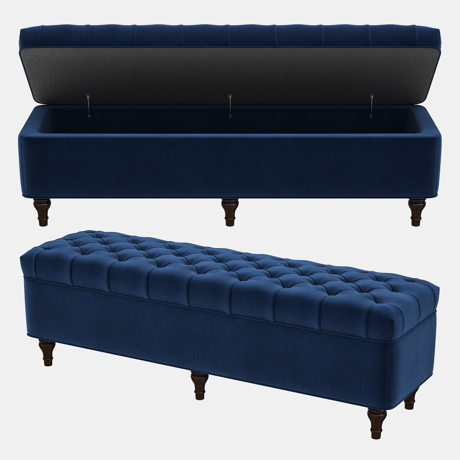 LORRAINE Tufted Storage Bench 3D model | CGTrader