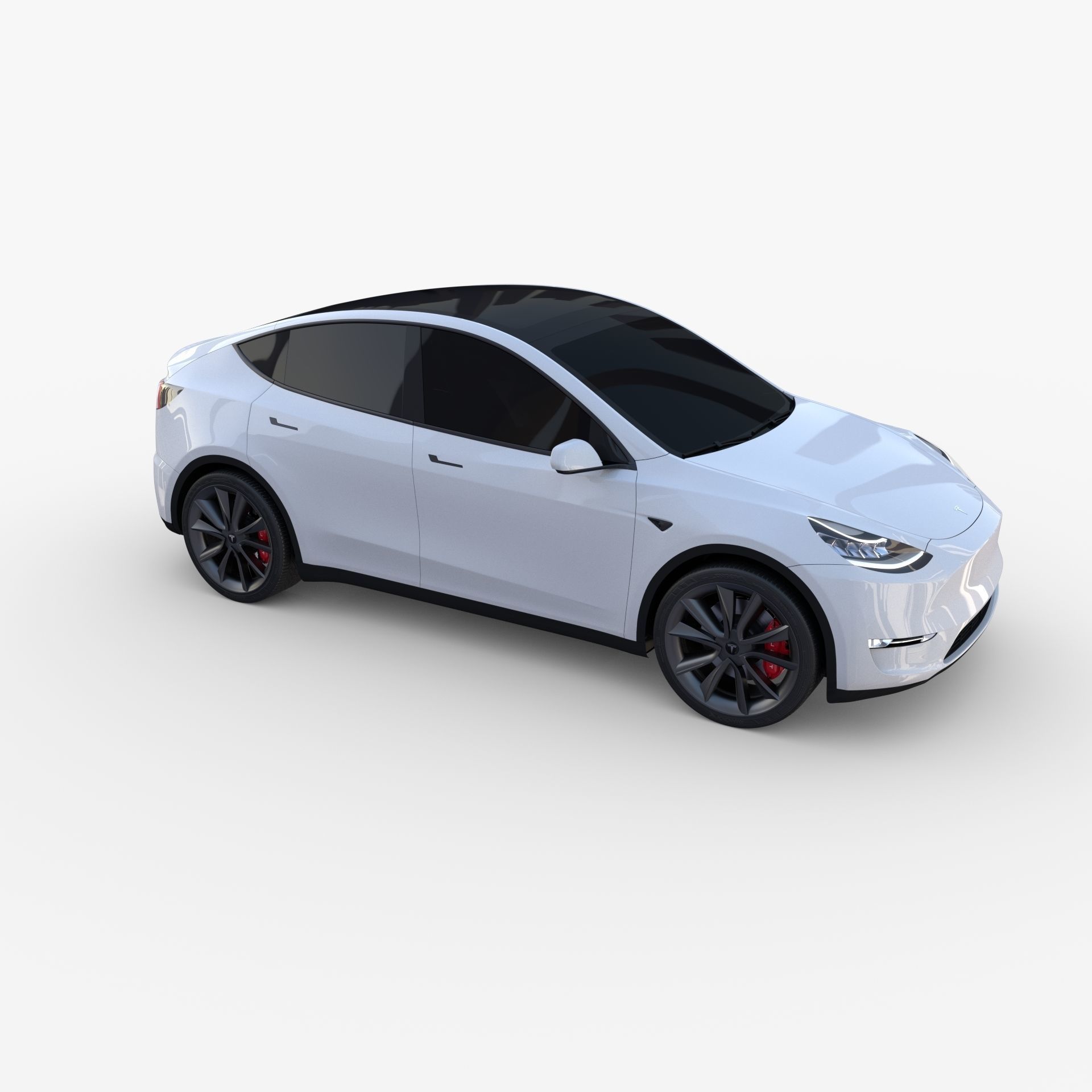 Tesla Model Y AWD White with chassis 3D model | CGTrader
