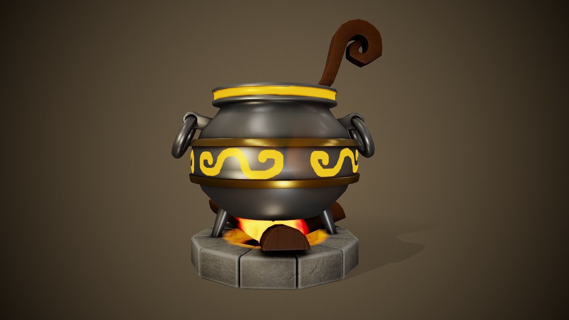 3D model Stylized Cauldron - Tutorial Included VR / AR / low-poly ...
