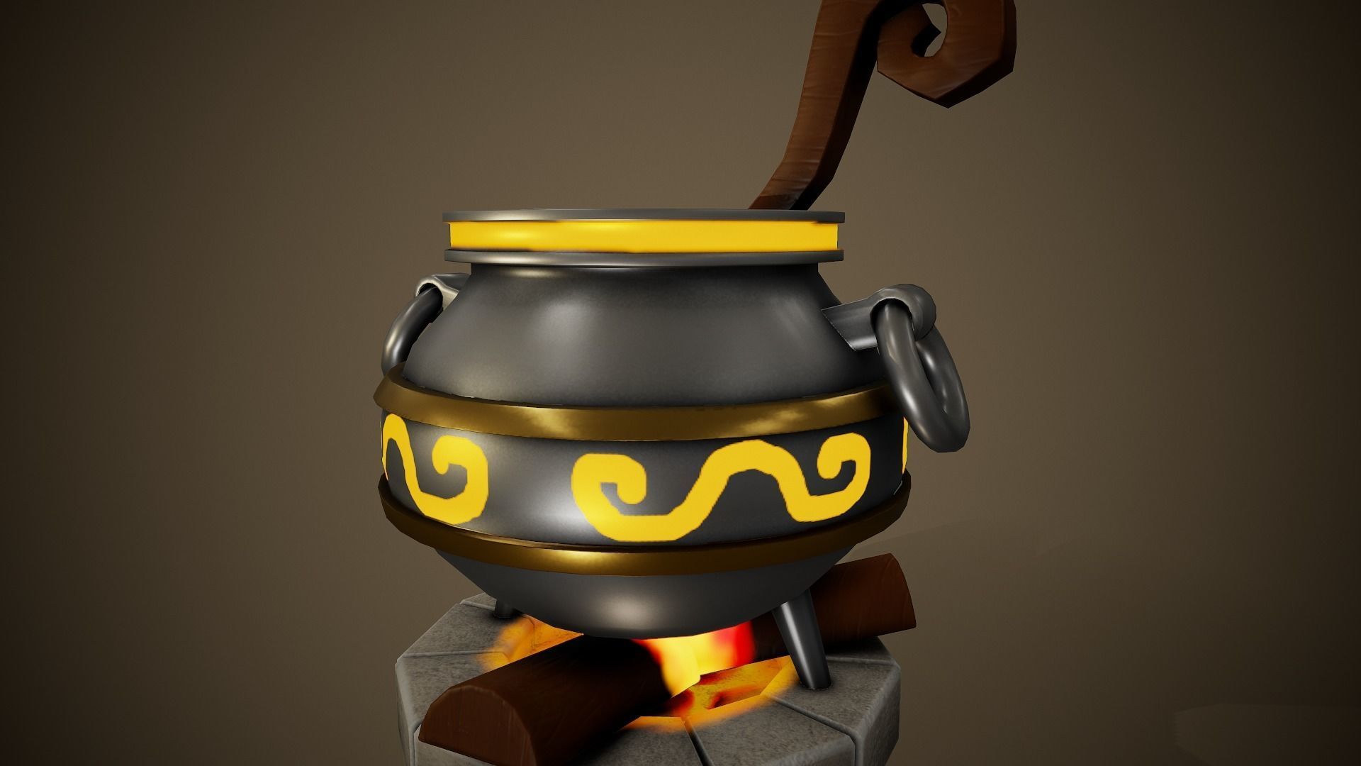 3D model Stylized Cauldron - Tutorial Included VR / AR / low-poly ...
