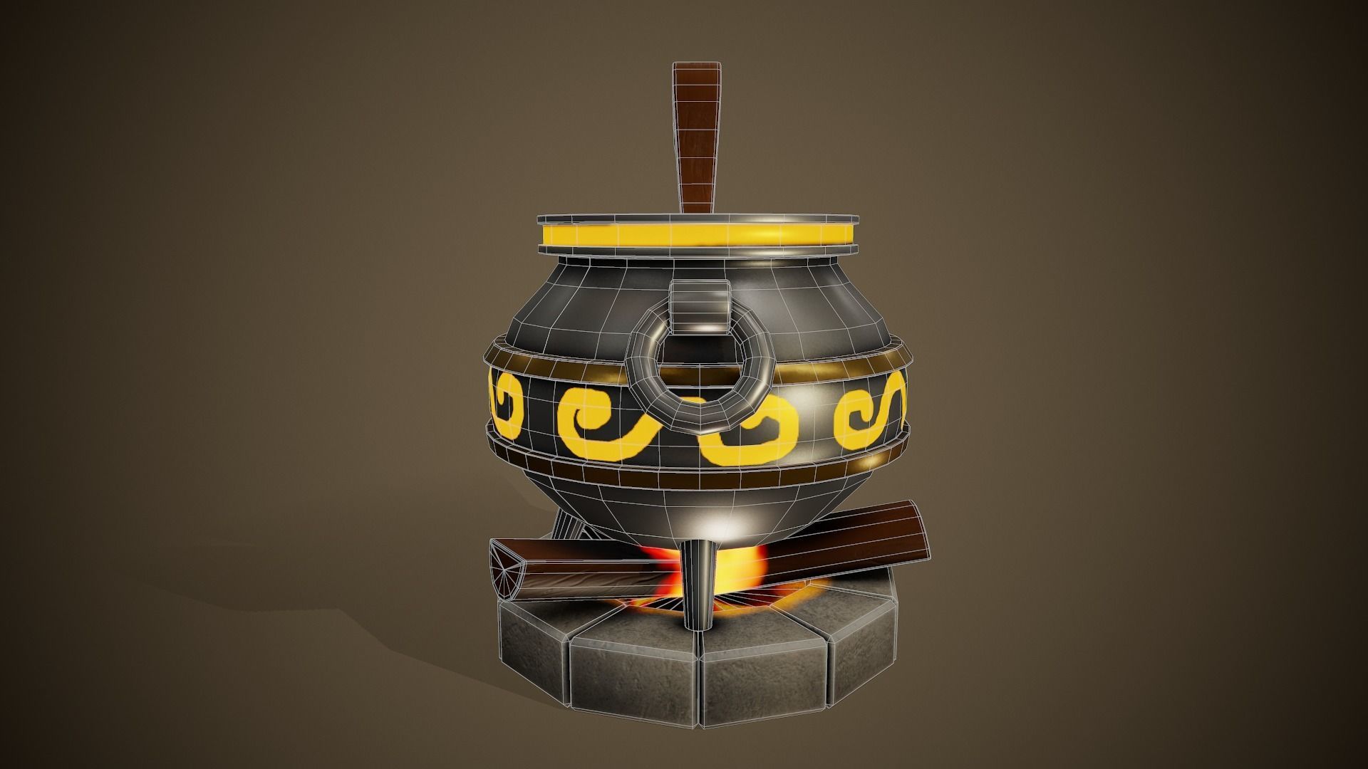 3D model Stylized Cauldron - Tutorial Included VR / AR / low-poly ...