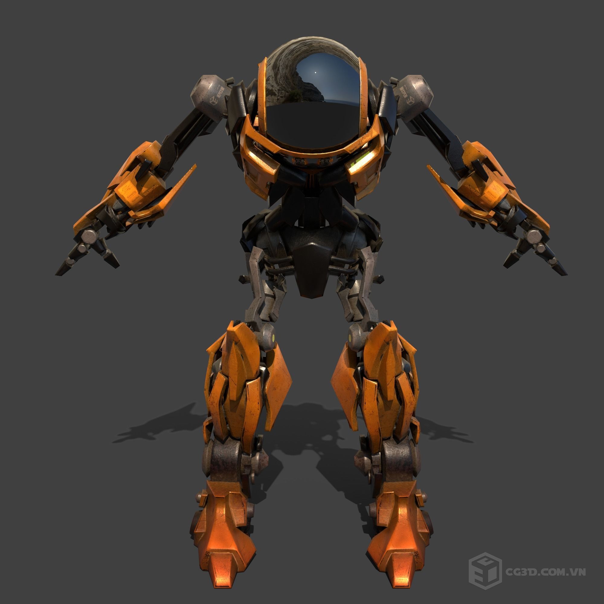 3D model RoboTran orange and robot VR / AR / low-poly | CGTrader