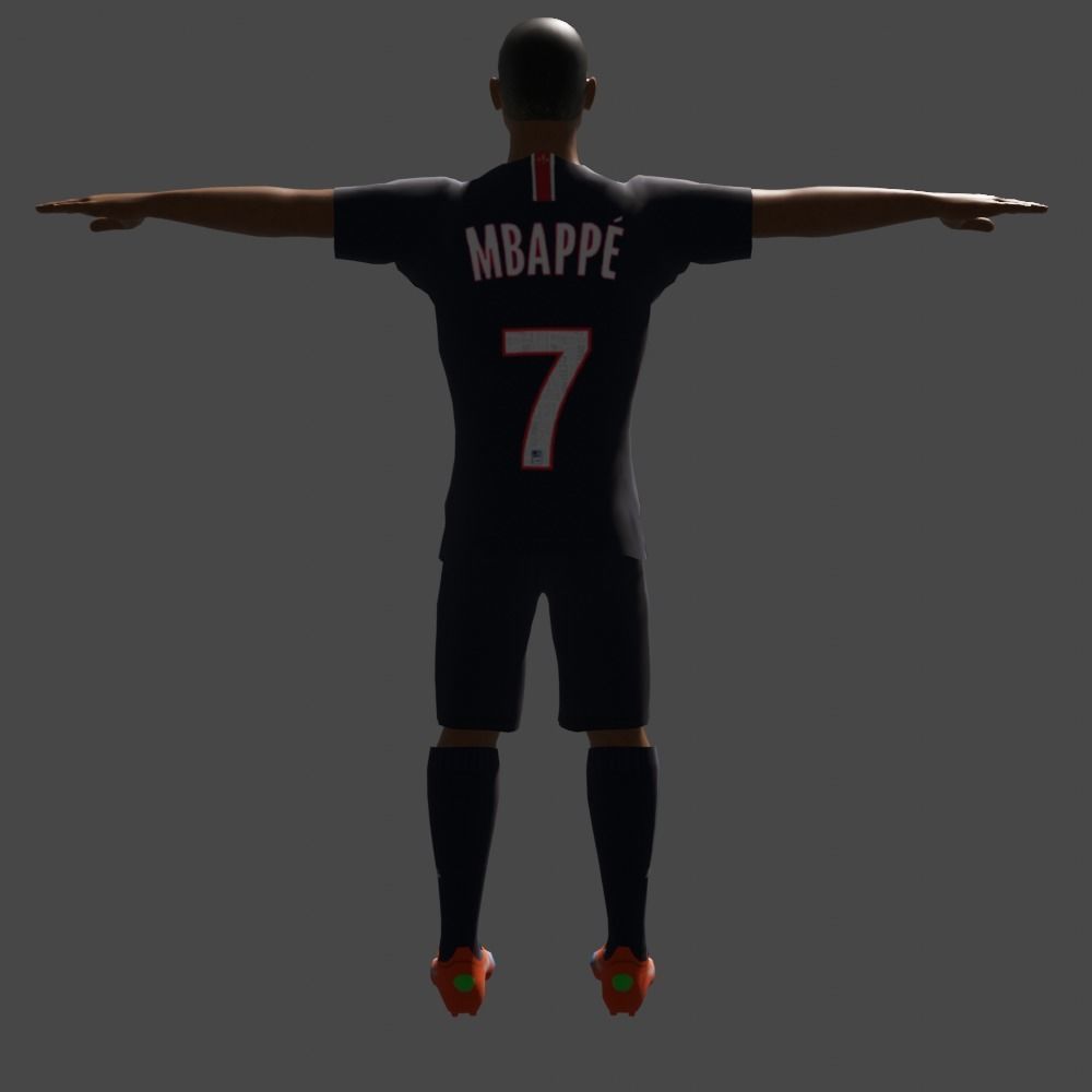 MBappe paris saint-germain 3D model animated rigged | CGTrader