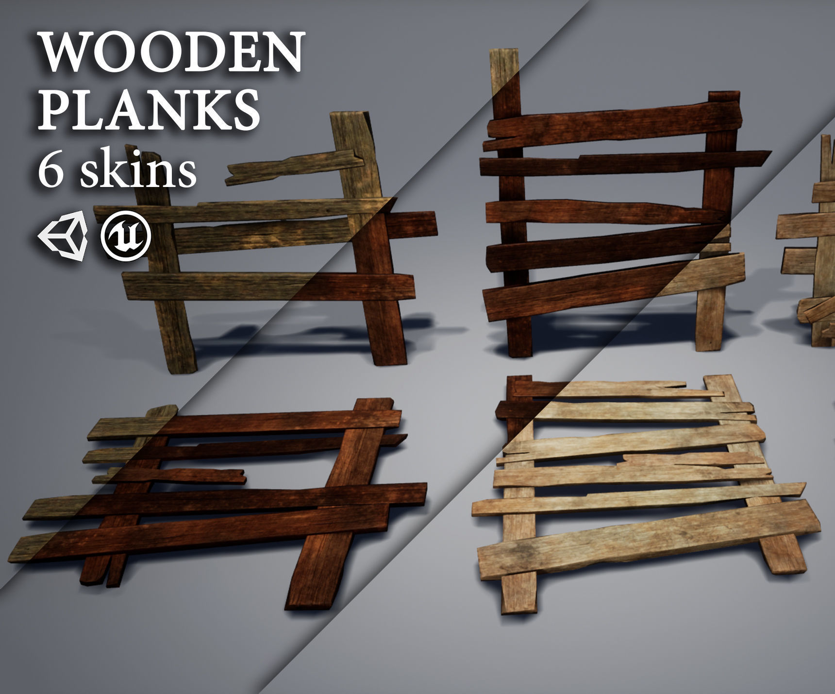 Wooden planks PBR Low-poly 3D model | CGTrader