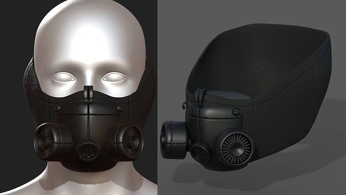 3D model Gas mask respirator scifi futuristic 3d Artist VR / AR / low ...