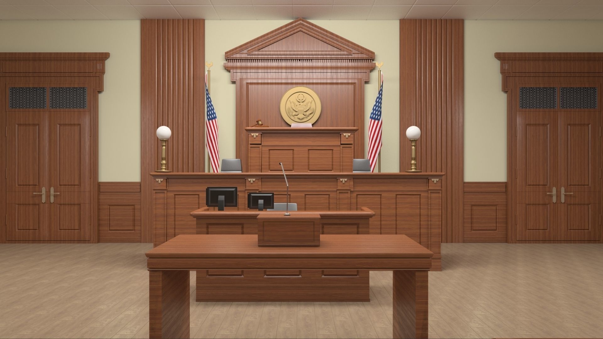 Courtroom Interior 3D model 3D model | CGTrader