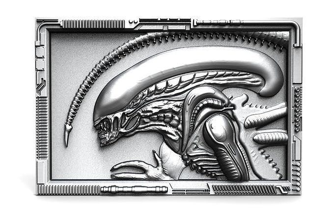 Alien bas-relief CNC 3D model 3D printable | CGTrader