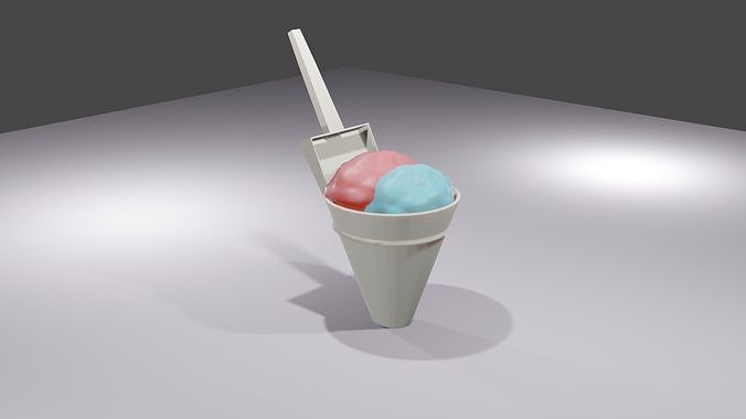Snow Cone and scoop free 3D model | CGTrader