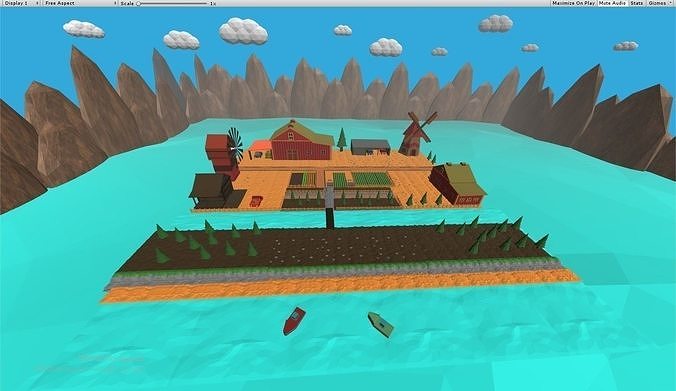 Field farm free VR / AR / low-poly 3D model animated | CGTrader