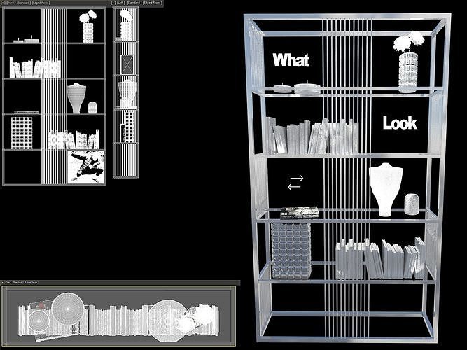 Bookshelf bookcase free 3D model | CGTrader