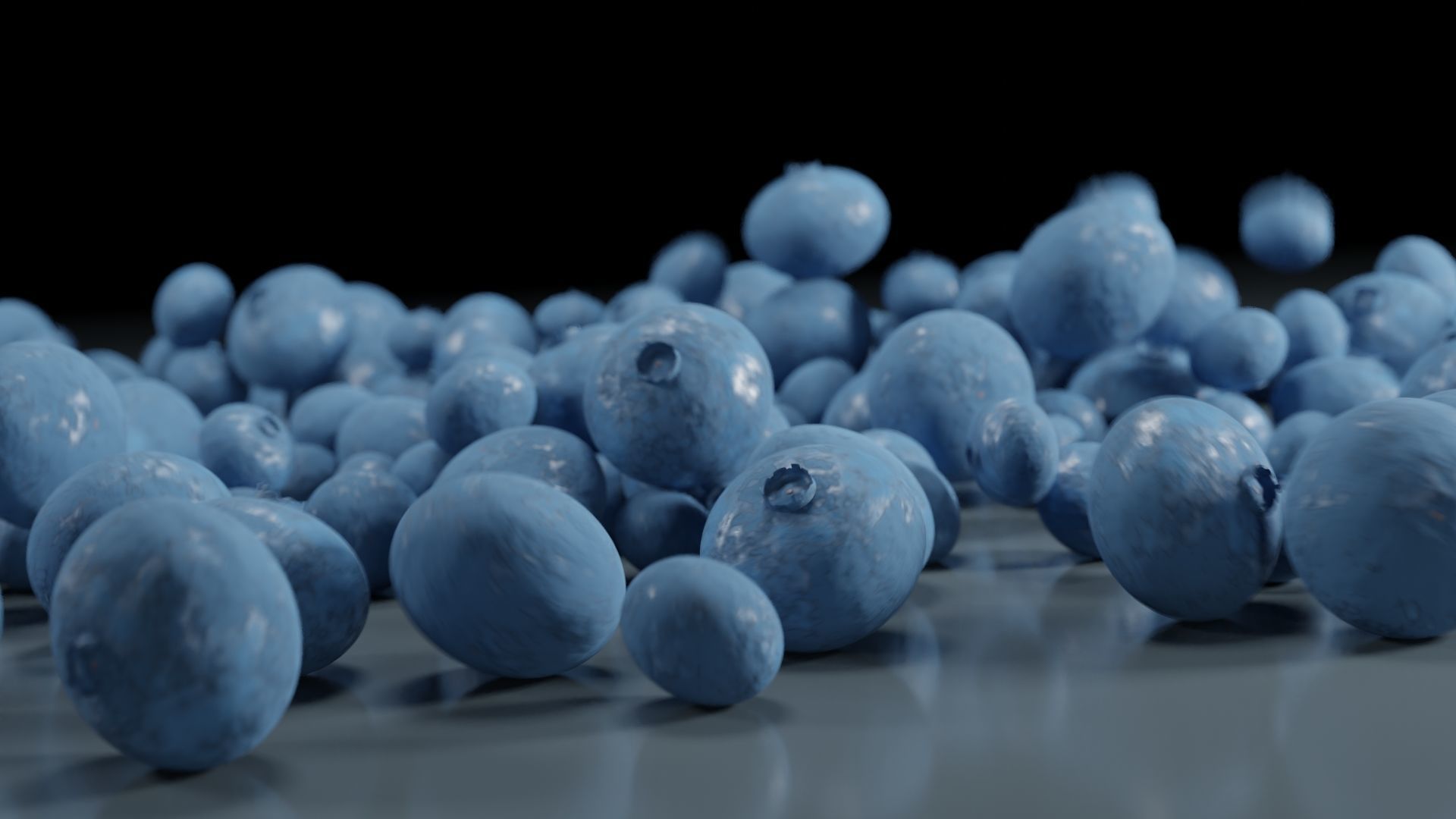 blueberry blueberries falling 3D model | CGTrader