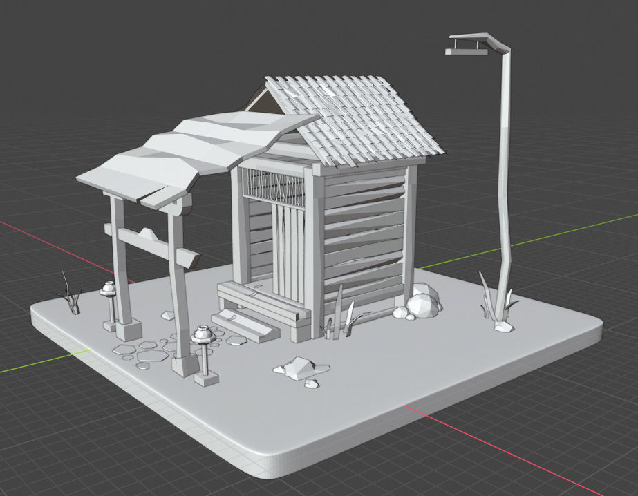 Low poly dark hut in the night free VR / AR / low-poly 3D model | CGTrader