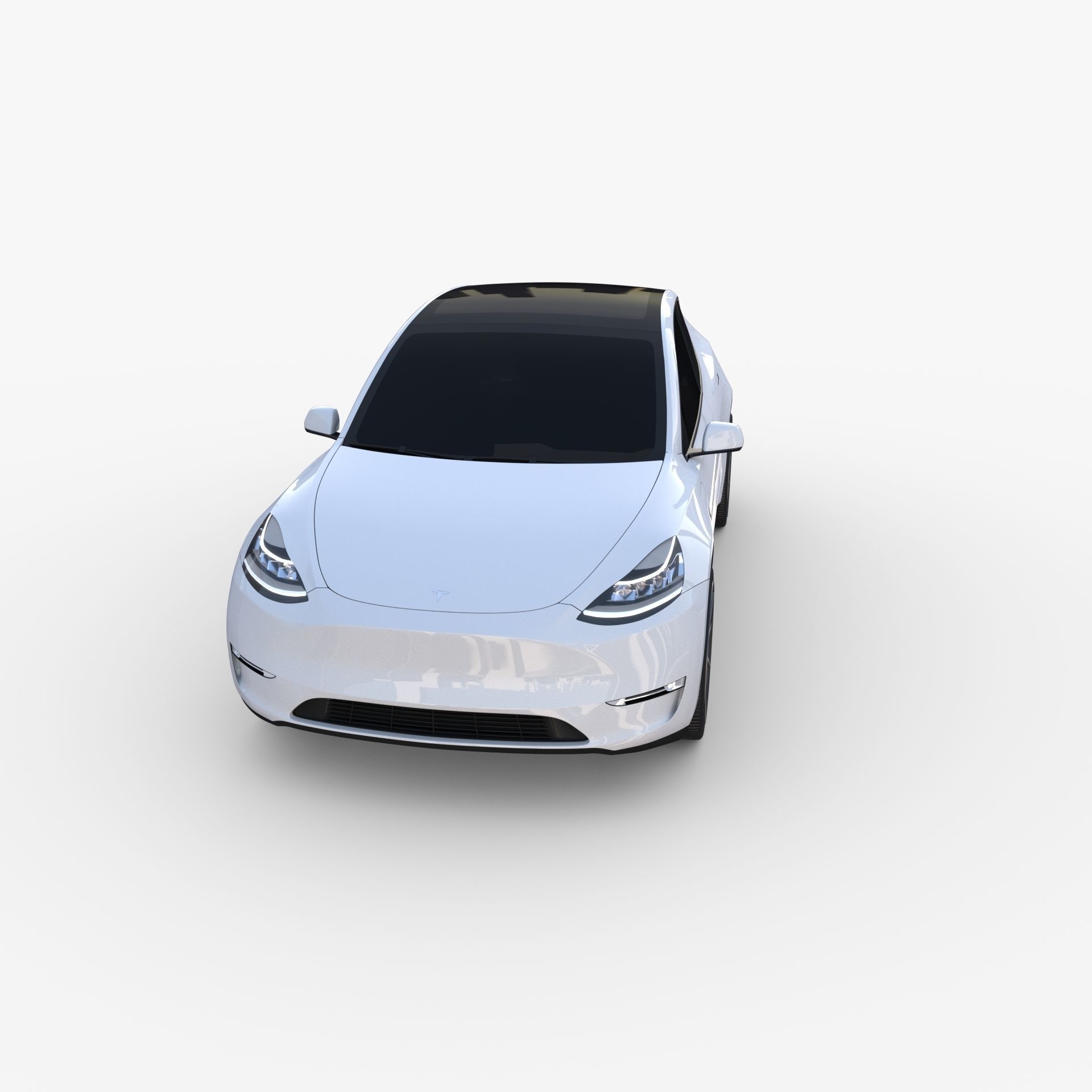 Tesla Model Y RWD White with chassis 3D model | CGTrader