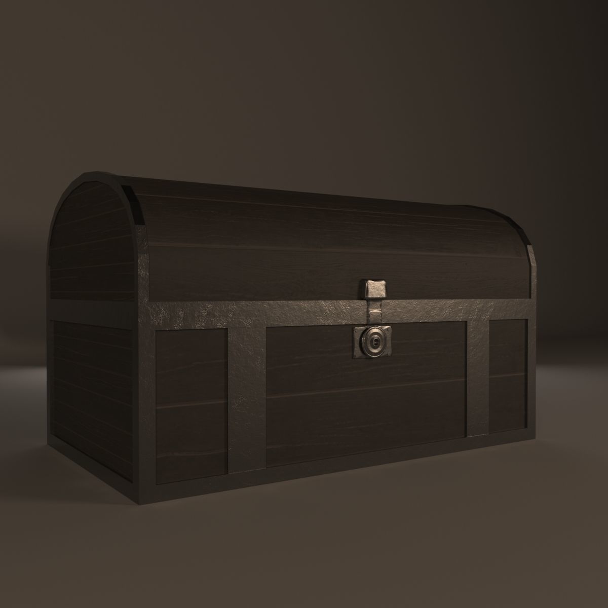Rusty or stainless steel wooden chest free 3D model | CGTrader