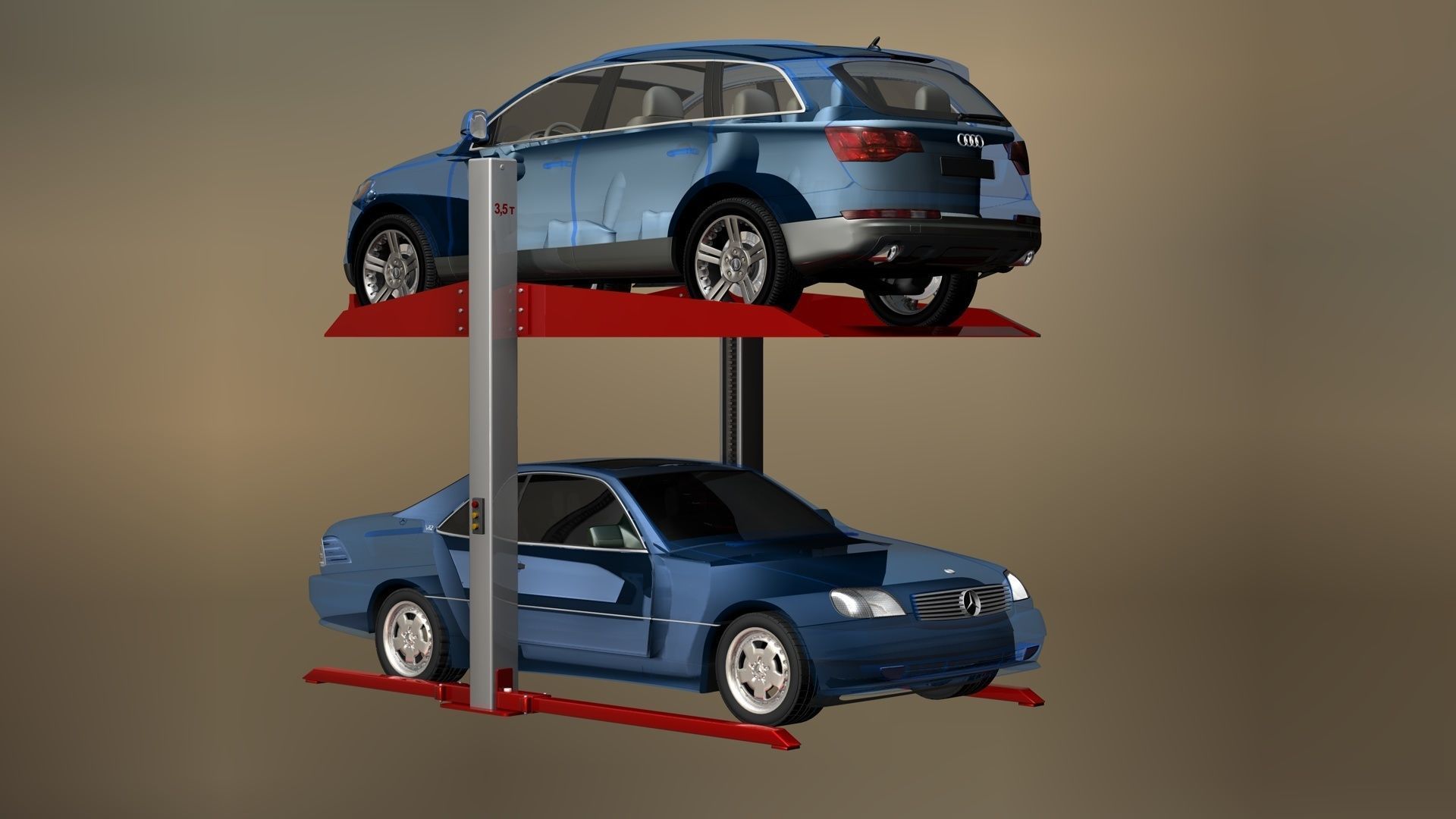 Two-tier car parking system Garage tool 3D model | CGTrader
