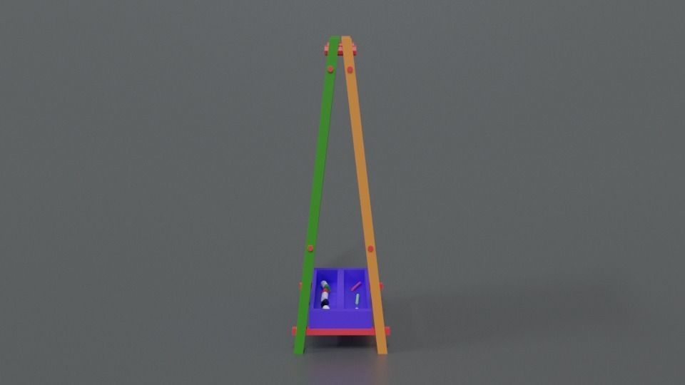 3D model Low Poly Cartoon Kids Drawing and Writing Board VR / AR / low ...