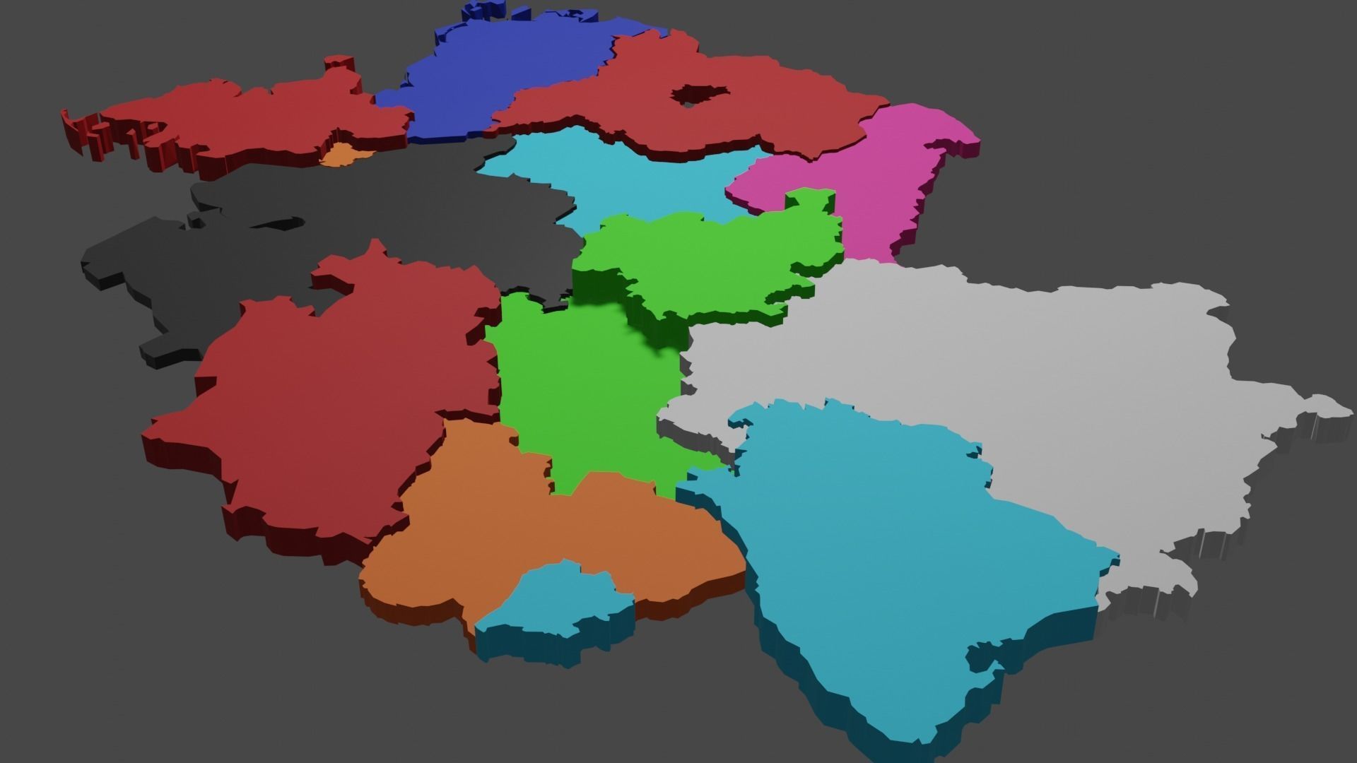 3D model Germany City Map - Low Poly 3D Model VR / AR / low-poly | CGTrader