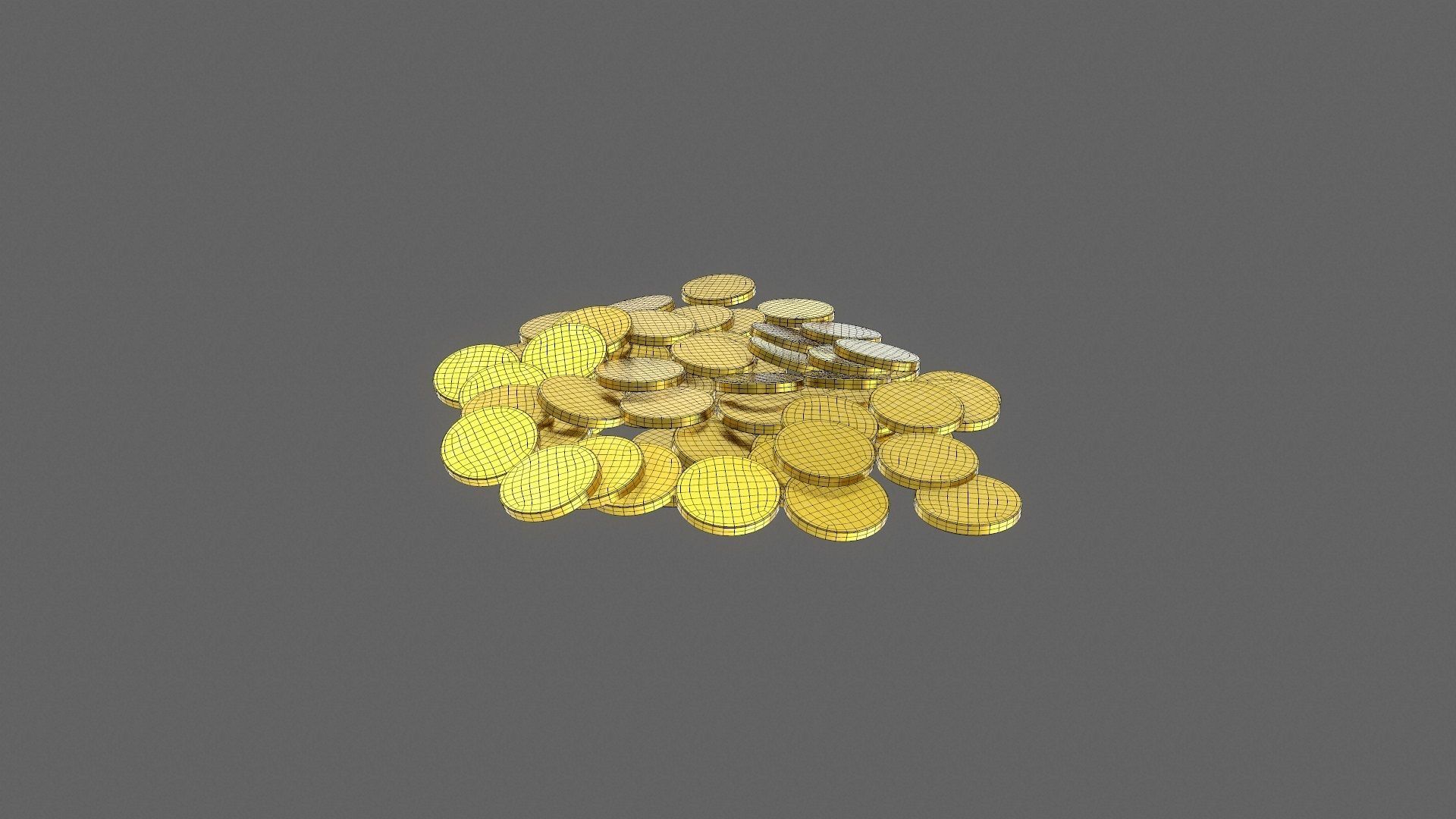 3D model Gold Coin Pile VR / AR / low-poly | CGTrader