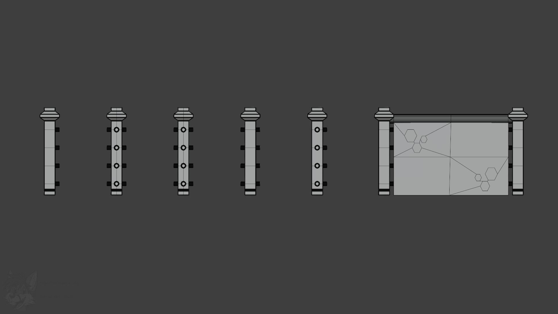 Sci Fi Modular Railing for City Walkways 3D model | CGTrader