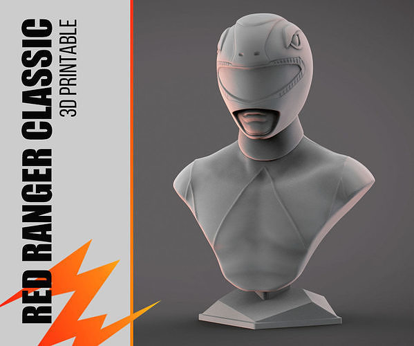 Red Ranger Classic Bust - Fan Art 3D model 3D printable | CGTrader