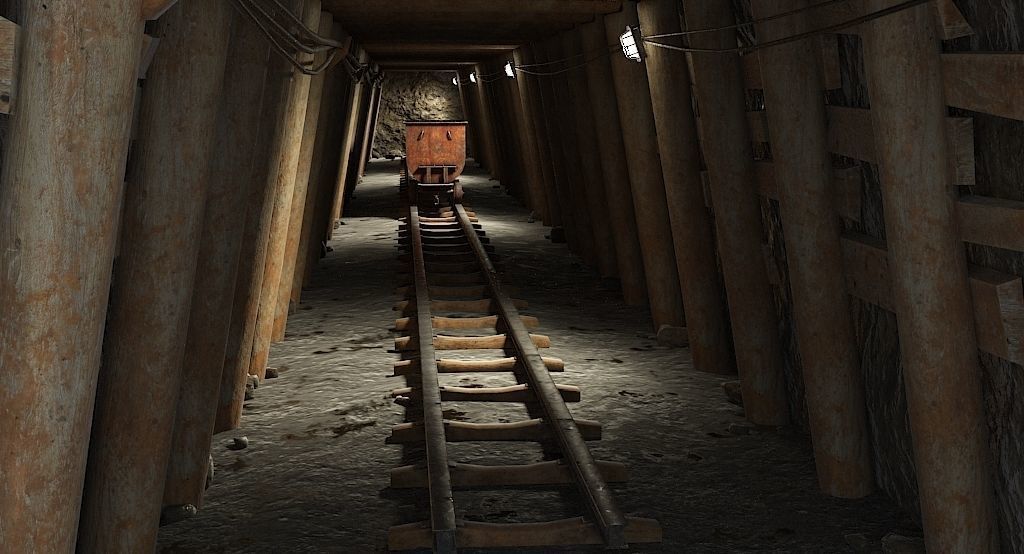 3D model Underground Coal Mine Tunnel VR / AR / low-poly | CGTrader
