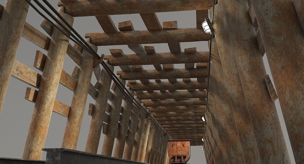 3D model Underground Coal Mine Tunnel VR / AR / low-poly | CGTrader