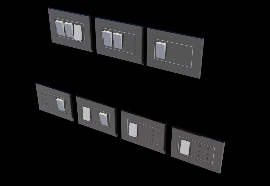 3D model Electric Wall Socket Switch 3D models VR / AR / low-poly ...