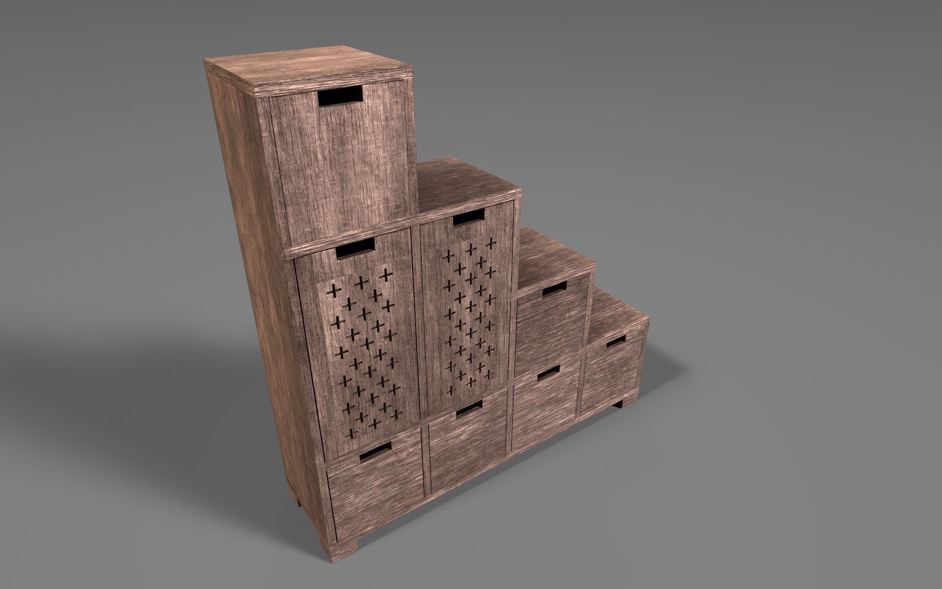 3D model 3D wooden Step Chest VR / AR / low-poly | CGTrader