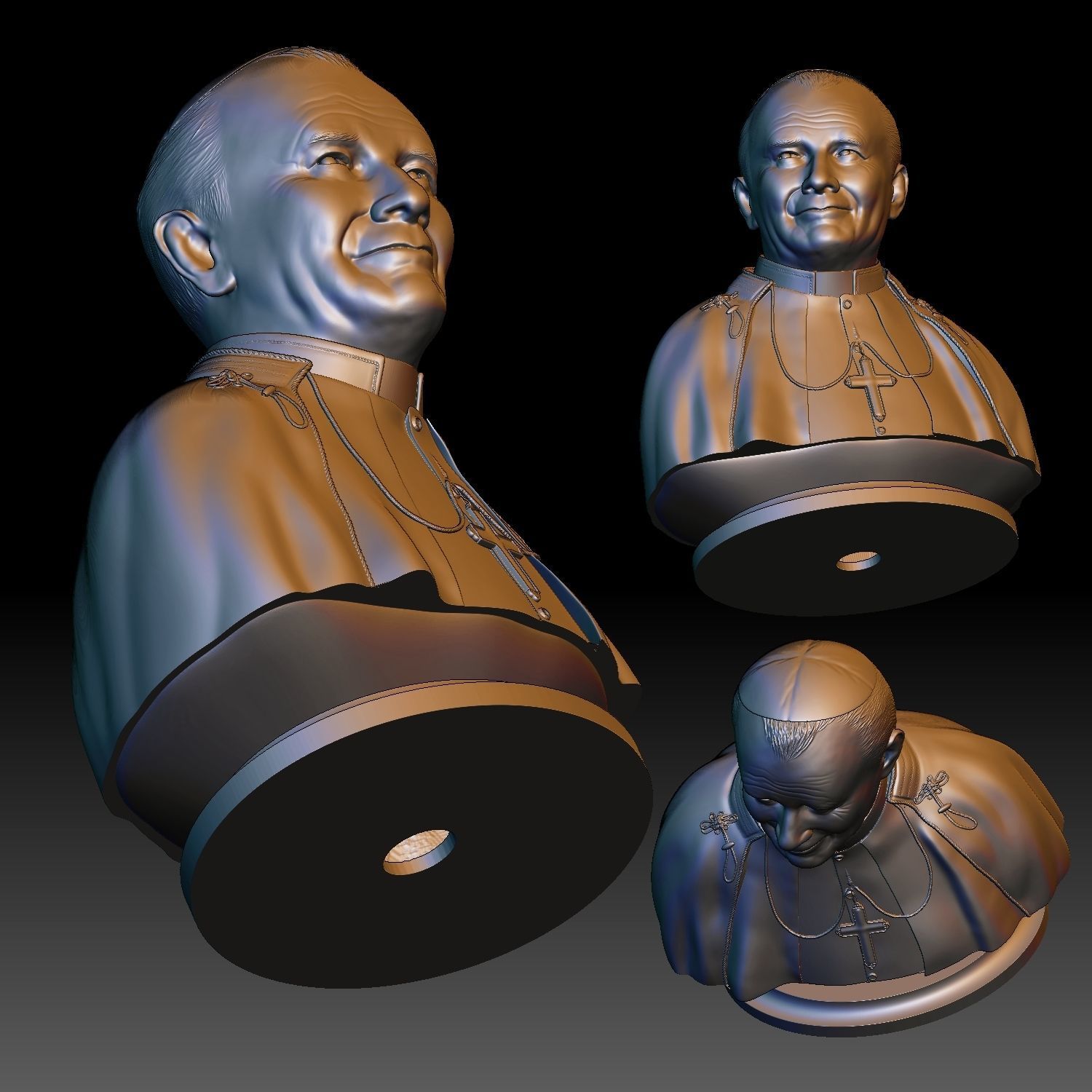 Pope John Paul II portrait printable 3D model 3D printable | CGTrader